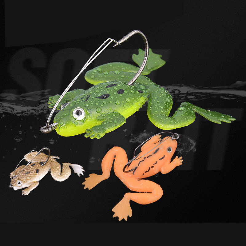 SUKE Fishing Bait Soft Frog With Single Hook Simulation Bait Fishing ...