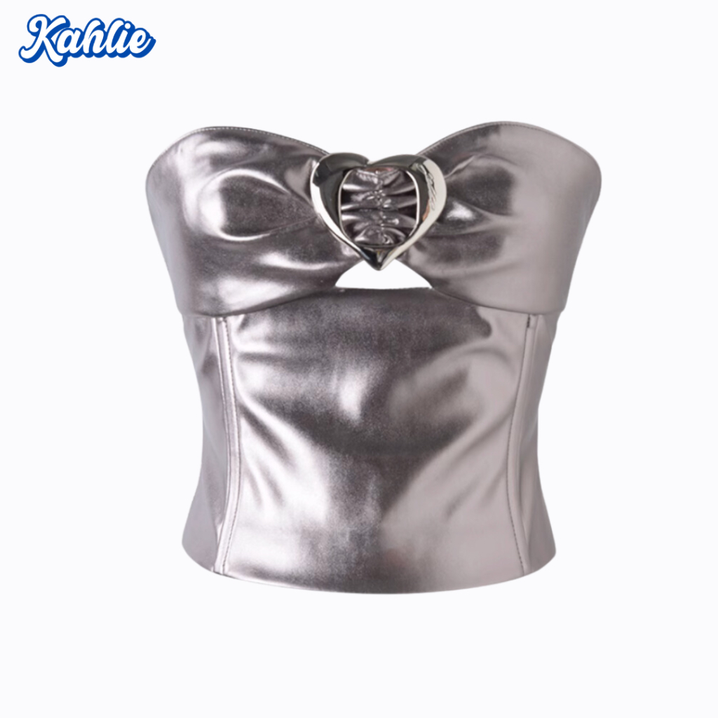 Silver Metallic Tube Top - Kahlie | Shopee Philippines