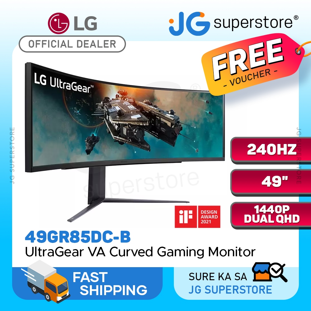 LG 49GR85DC-B 49" UltraGear 240Hz 1440p DQHD HDR Curved Monitor VESA ...