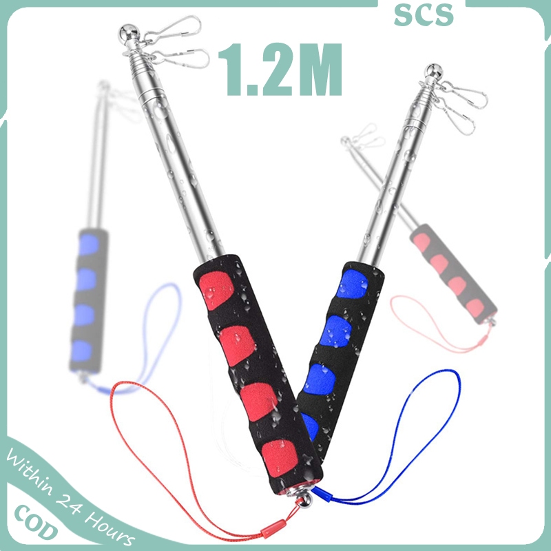 1.2m Portable Tour Guide Flag Pole Stainless Steel Telescopic Handheld ...