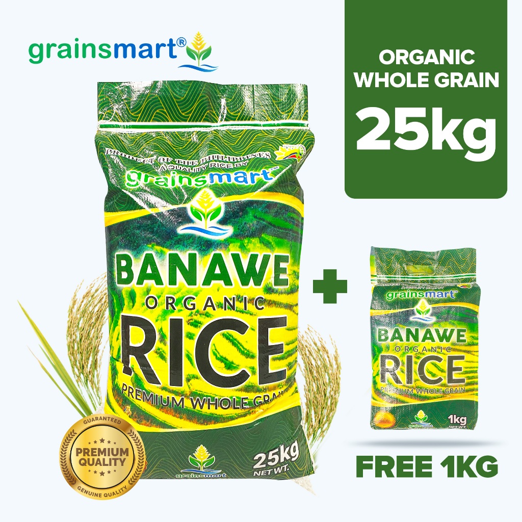 Grainsmart Rice Banawe Organic Whole Grain 25KG | Shopee Philippines