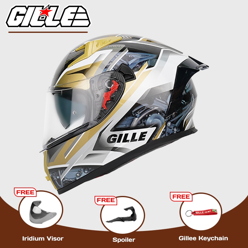 GILLE Helmet 135 GTS V1 ENGINE Motorcycle Full Face Helmet Dual Visor ...