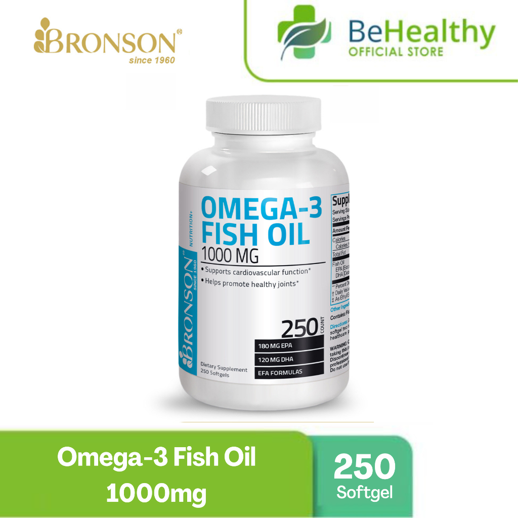Bronson Omega-3 Fish Oil 1000mg (250 Softgels) | Shopee Philippines