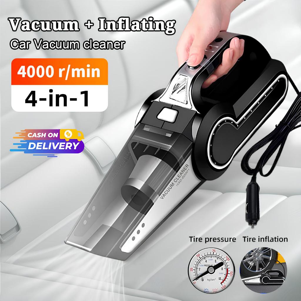 4 in 1 vacuum cleaner for car 12V with tire inflator portable vaccum ...