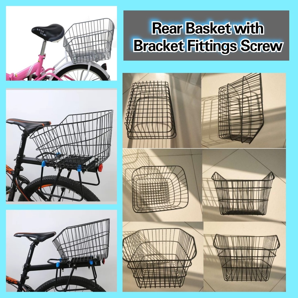 Bicycle Rear Basket with Cover Anti-theft Bicycle Basket Mountain Bike ...