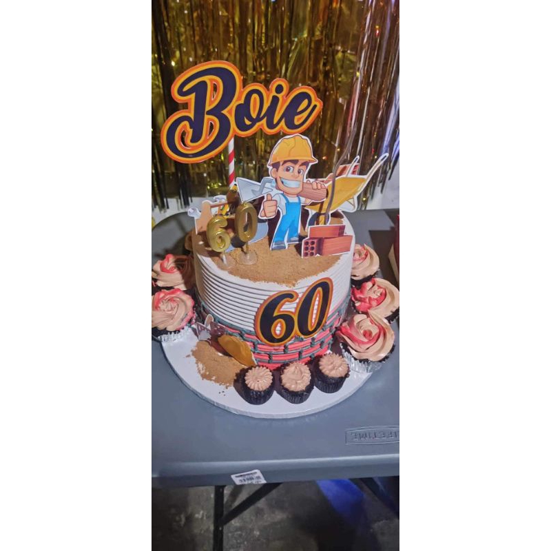customized photo Printed cake toppers construction themed | Shopee ...