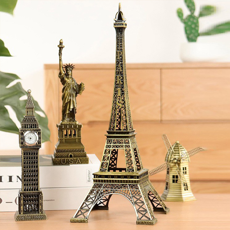Statue Figurine Ornament World famous landmark building Metal Model ...