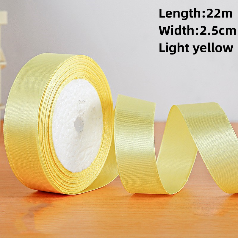 (25 yards/roll) 2.5cm Satin Ribbon Roll Gift Packaging Ribbon Flower ...