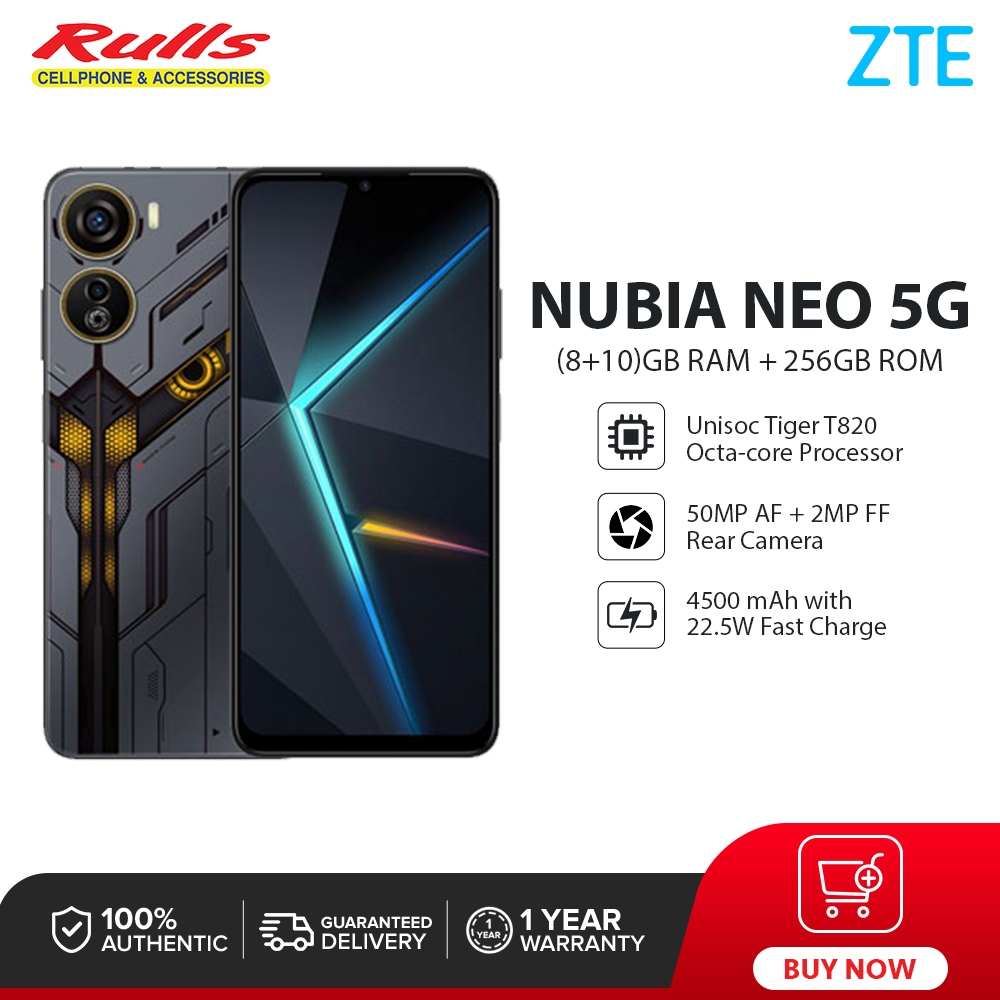 Nubia Neo 5G 8GB RAM 256GB ROM Unisoc T820 50MP Main Camera 6.6 Inches FHD+ Display Smartphone ...