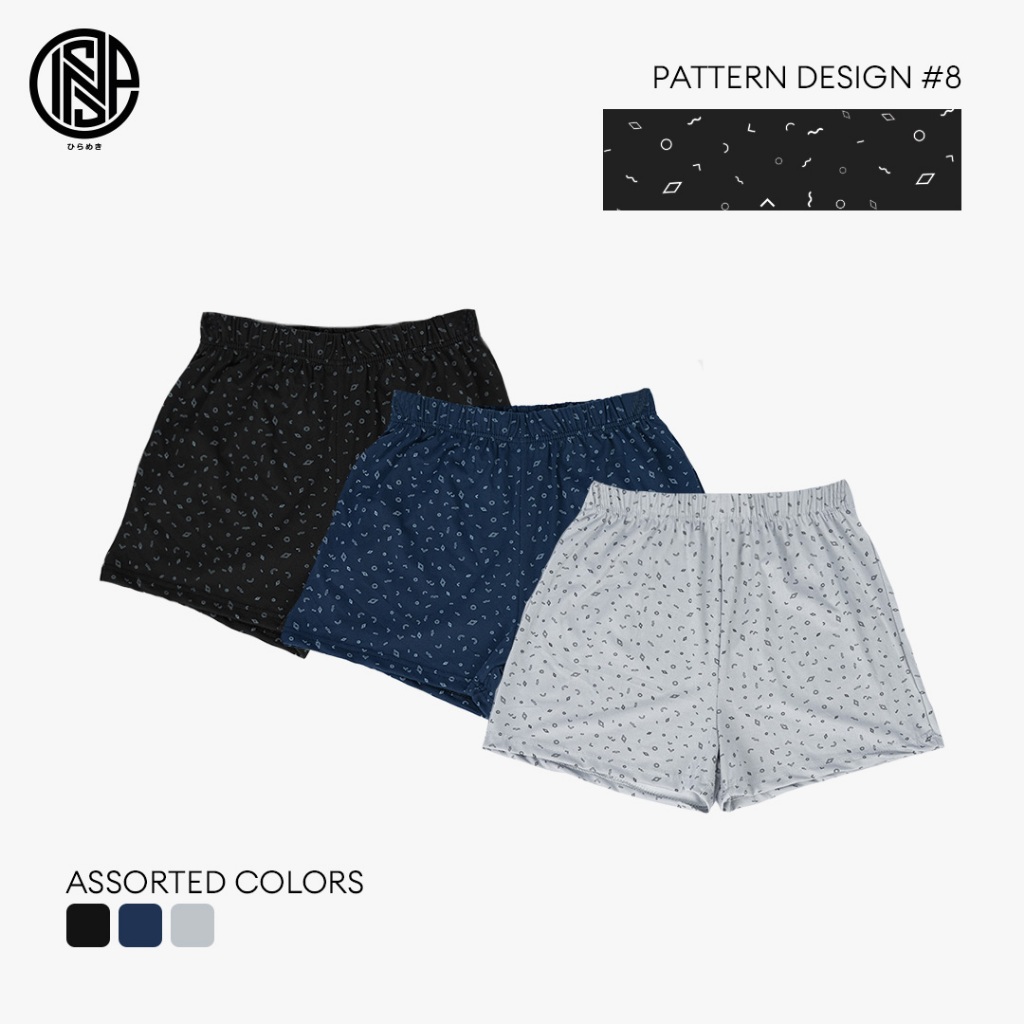 INSPI Boxer Shorts for Men 3pcs Set Assorted Colors Underwear Black ...