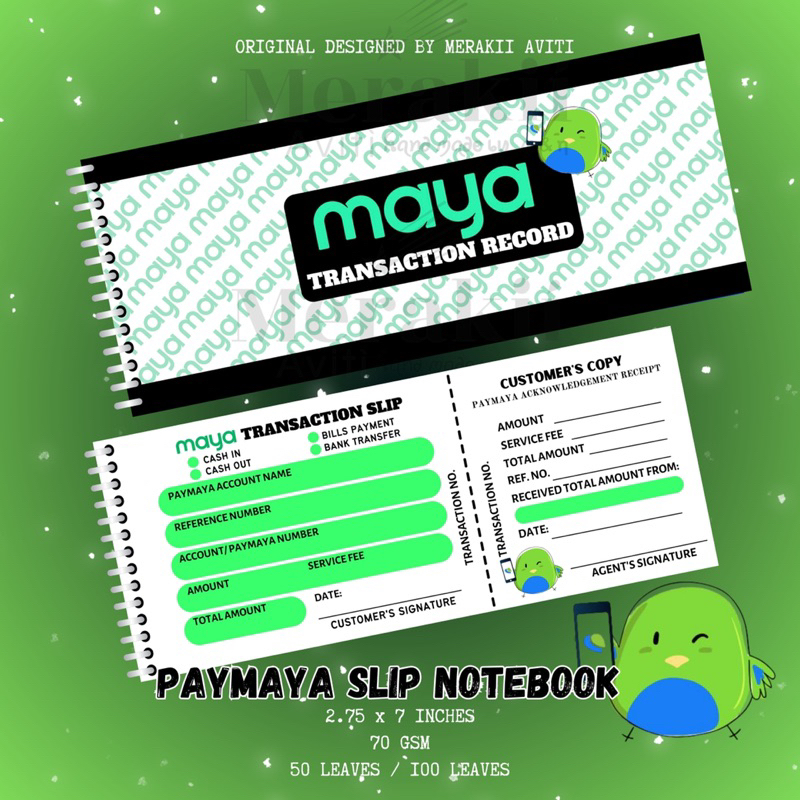 PAYMAYA TRANSACTION NOTEBOOK PERFORATED | 50 /100 LEAVES | Shopee ...