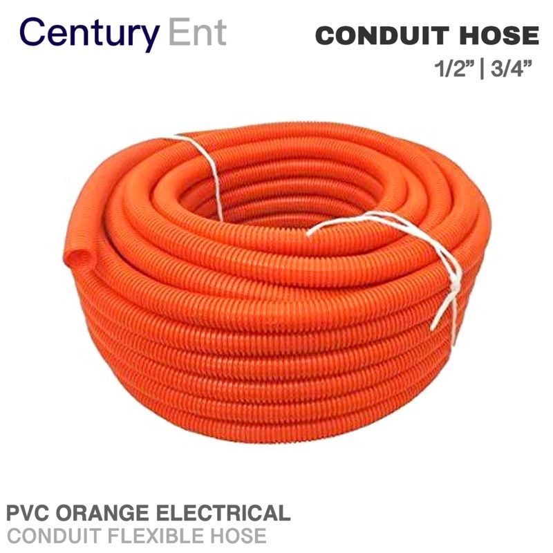 100 Mts | PVC Electrical Flexible Hose Conduit Orange | 1/2 3/4 | Sold ...