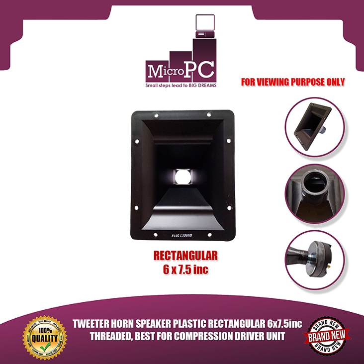 MICRO PC TWEETER HORN SPEAKER PLASTIC RECTANGULAR 6x7.5inc THREADED ... MICRO PC TWEETER HORN SPEAKER PLASTIC RECTANGULAR 6x7.5inc THREADED ...