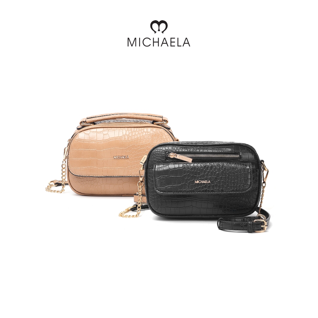 MICHAELA Crocodile Rectangular Messenger Bag Korean Fashion for Casual ...