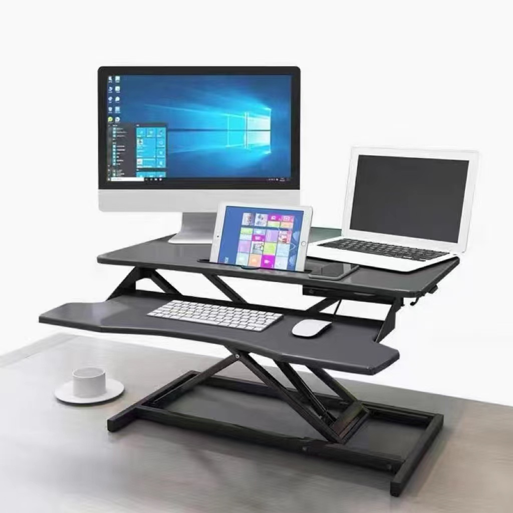 Adjustable height lifting computer desk sitting upright conversion ...