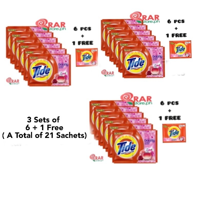 TIDE POWDER TWINPACK 3 Bundles ( A total of 21 Sachets) | Shopee ...