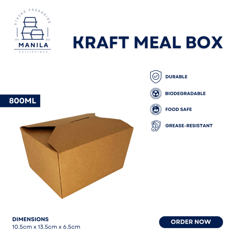 Kraft Take Out Box 800ML, 1000ML, 2000ML | Shopee Philippines