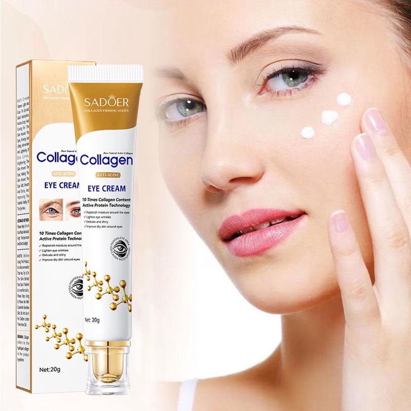 SADOER Collagen Eye Cream for Dark Circle Eyebags Remover Wrinkle ...