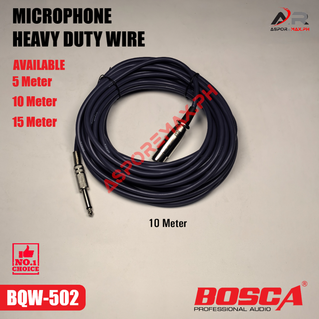 BOSCA 5M 10M 15M Heavy Duty Microphone Wire High Quality COLOR BLUE BQW ...