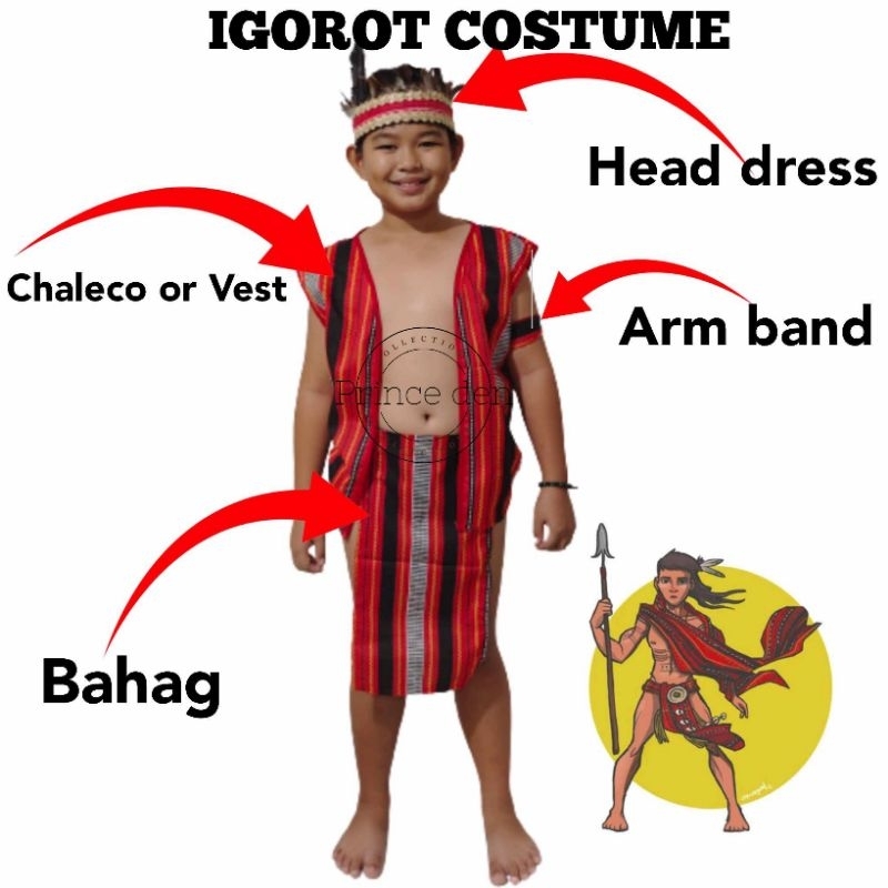 4 IN 1 TRADITIONAL IGOROT COSTUME SET FOR BOY | Shopee Philippines