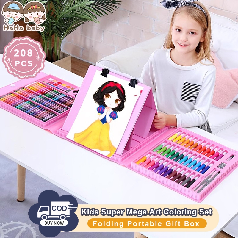 208Pcs Kids Super Mega Art Coloring Set Crayons Oil Pastels Color ...