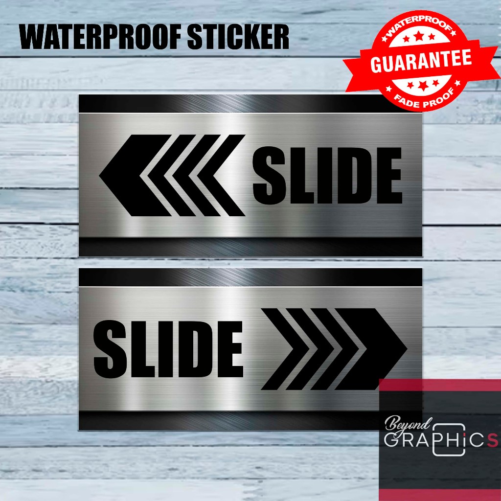 BG Modern Slide to Open (1 set) Door Sticker/PVC/Sintra 3.5 x 7.5 ...