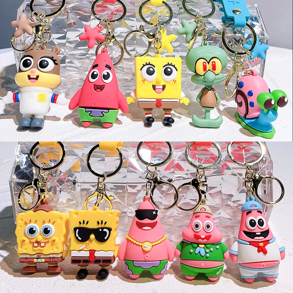 Cartoon Spongebob Big Star Squidward Doll Cute Bag Pendant Key Chain ...