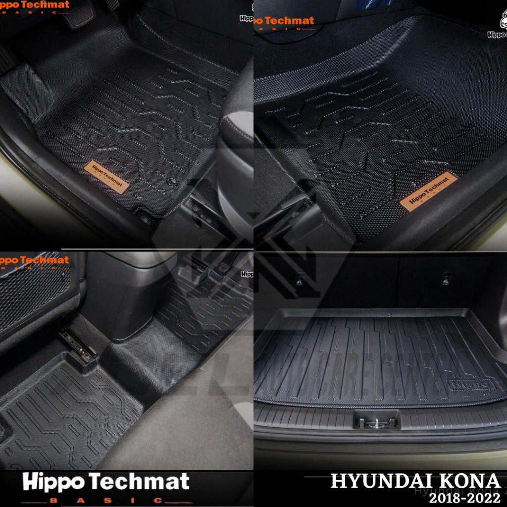 HYUNDAI KONA 2018-2022 HIPPO TECHMAT BASIC DEEP DISH CAR MATS | Shopee ...