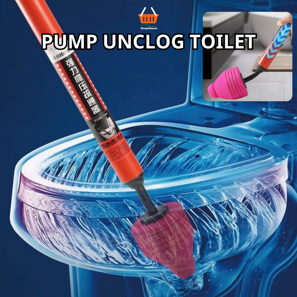 Pump Unclog Toilet Cleaner Drain Declogger Air Plunger High Pressure ...