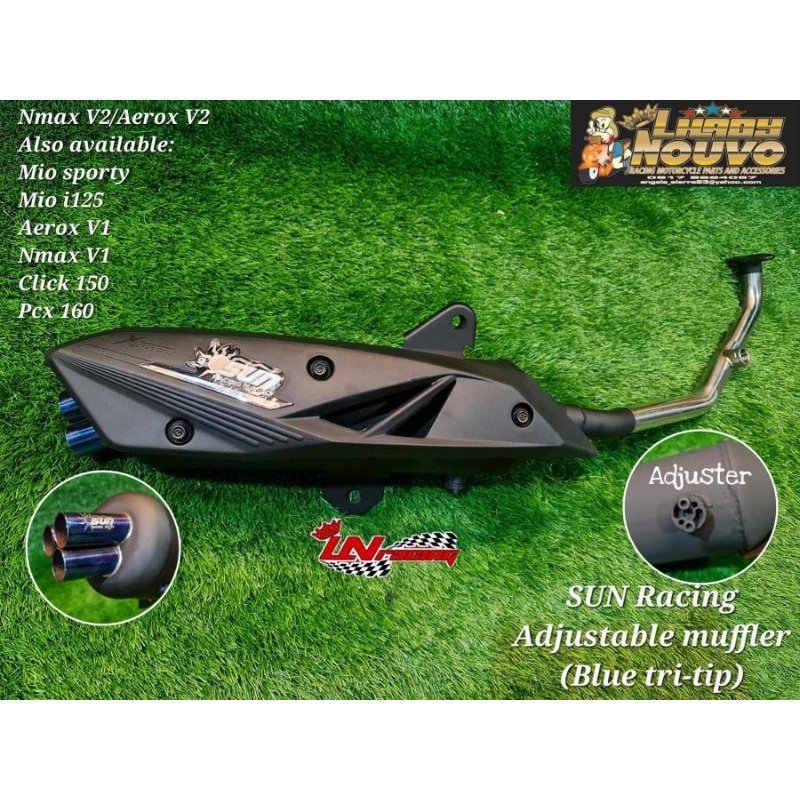 Sun racing power pipe (tri tip) for Nmax/Aerox/M3/Mio sporty/Honda ...