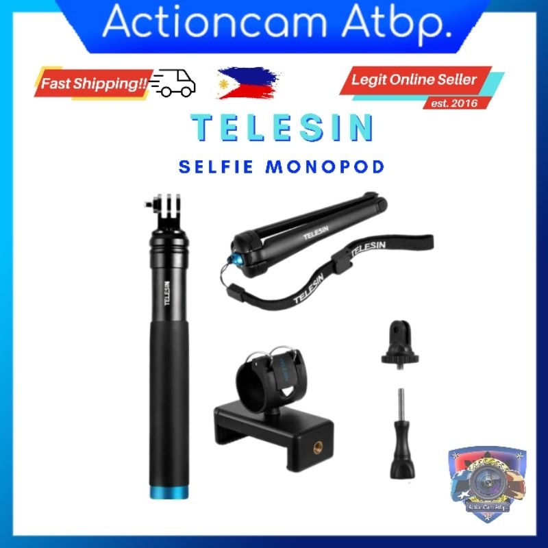 TELESIN Monopod Pole for Action Cameras and Smartphone Devices | Shopee ...