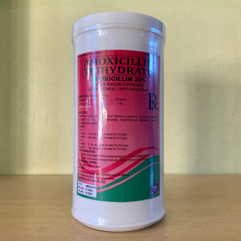 AMOXICILLIN TRIHYDRATE 20% 1 Kg for Swine & Poultry Animals | Shopee ...