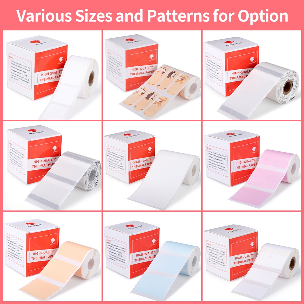 Phomemo M110 Multi-Purpose Thermal Self-Adhesive Round Square Label for Phomemo M110 Label ...