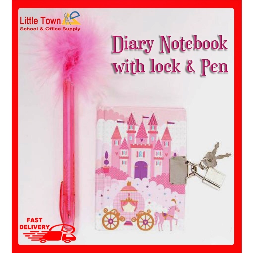 Fairytales Princess Diary notebook with lock and pen 150sheets | Shopee ...