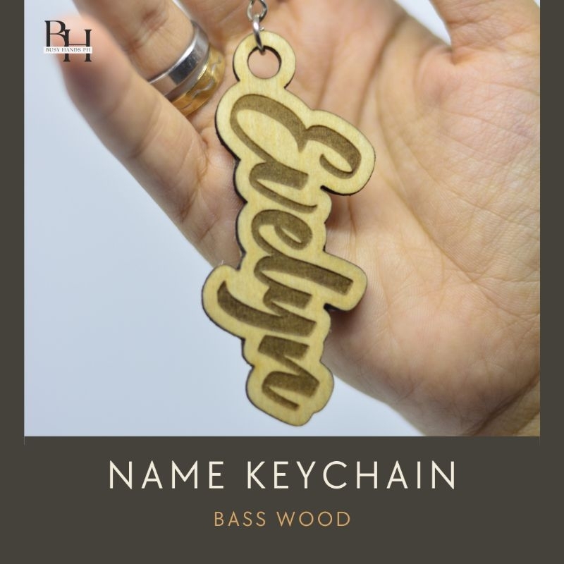 Personalized Laser Cut Wooden Name Keychain | Shopee Philippines