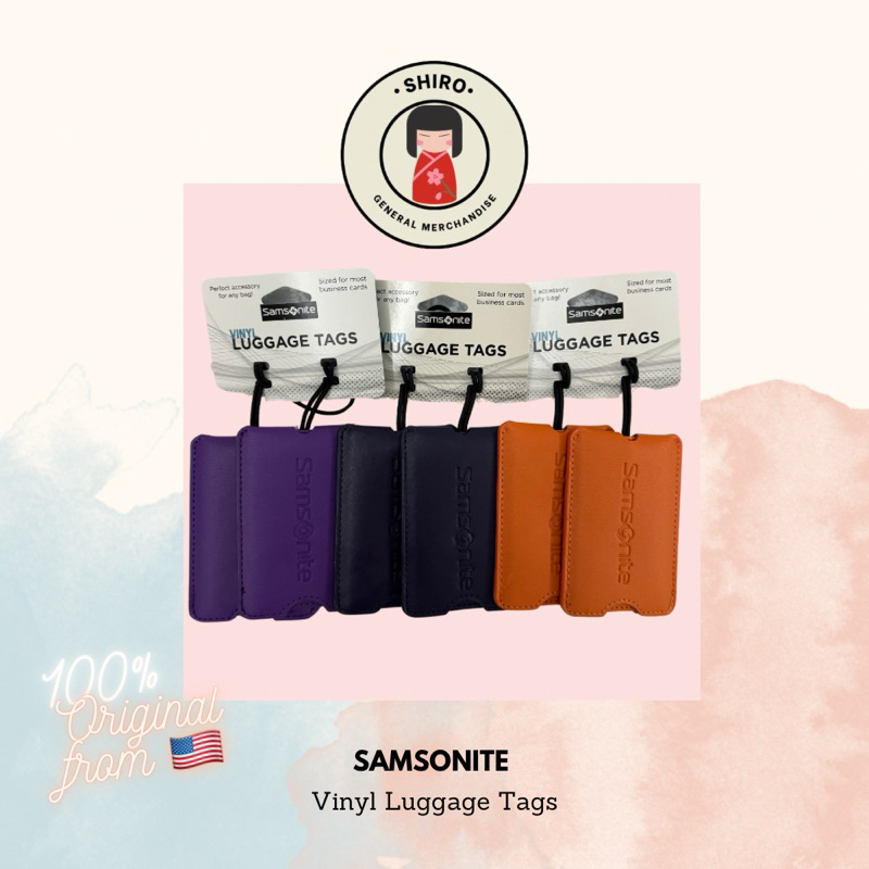 Samsonite 2- pack vinyl luggage tags | Shopee Philippines