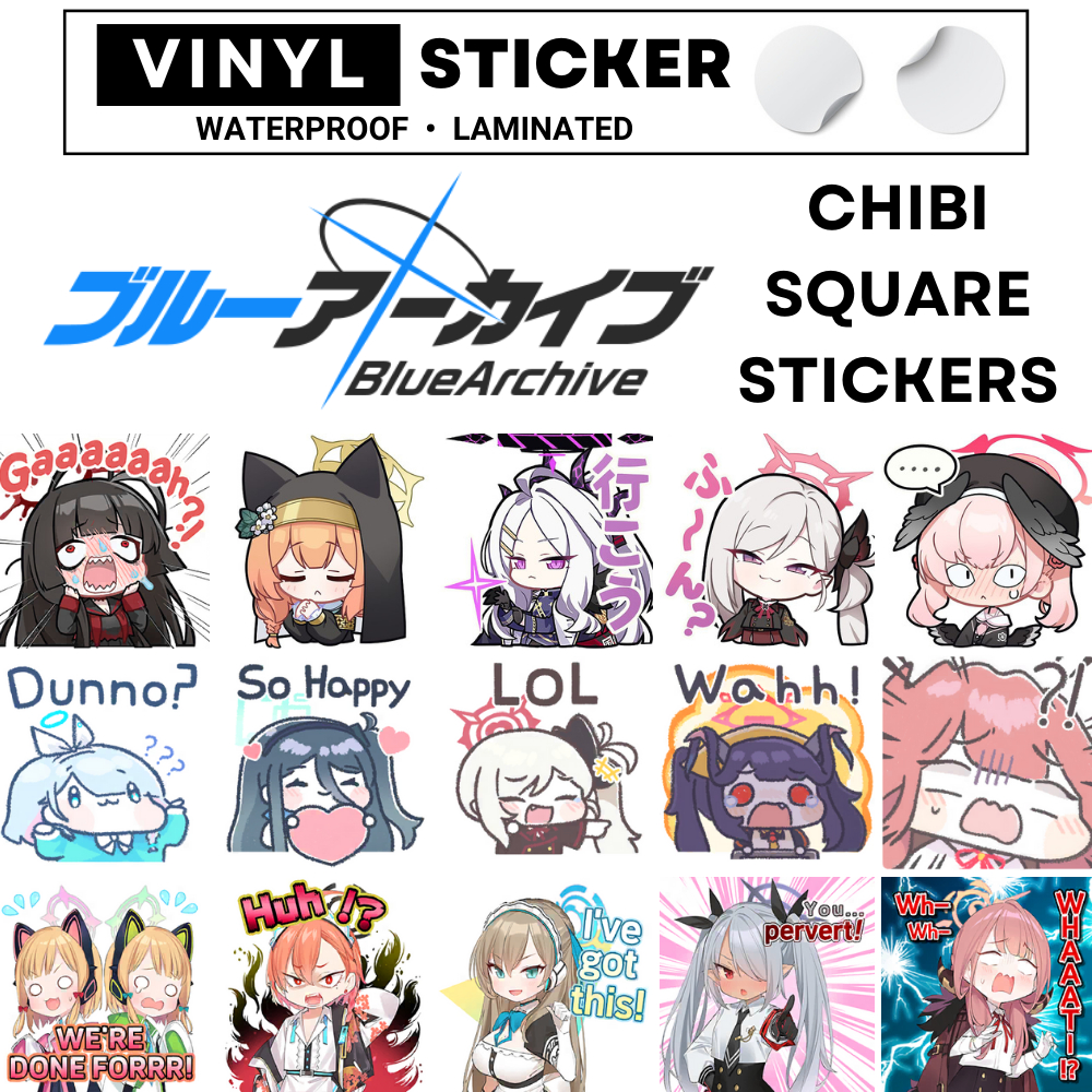 Waterproof VINYL STICKER — BLUE ARCHIVE CHIBI Waterproof Sticker Sheet ...