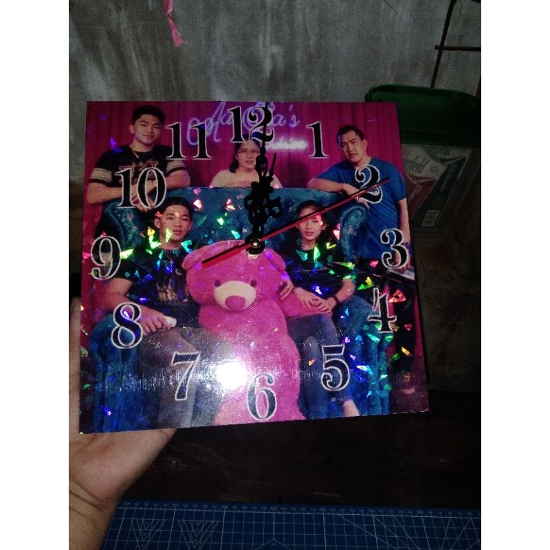 8x8 inches SINTRA BOARD clock broken glass finished | Shopee Philippines