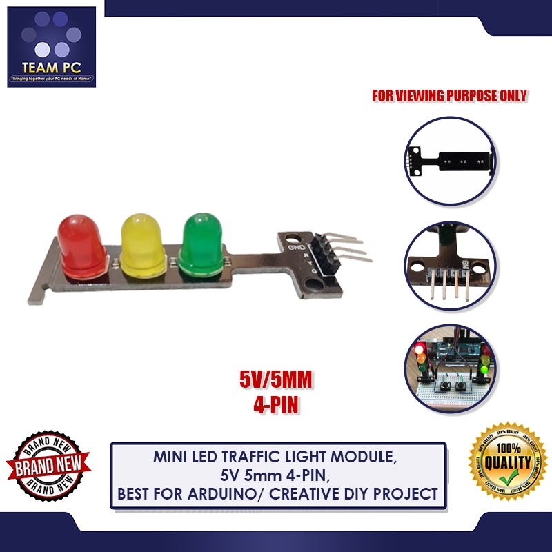 TEAM PC MINI LED TRAFFIC LIGHT MODULE, 5V 5mm 4-PIN, BEST FOR ARDUINO ...