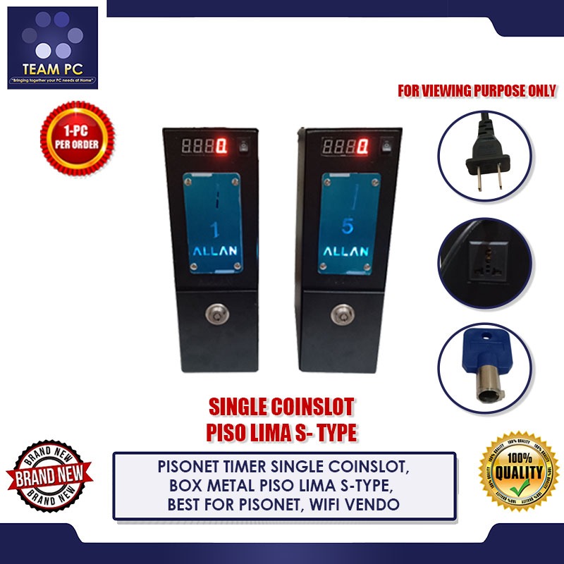 TEAM PC PISONET TIMER SINGLE COINSLOT, BOX METAL PISO LIMA S-TYPE, BEST ...