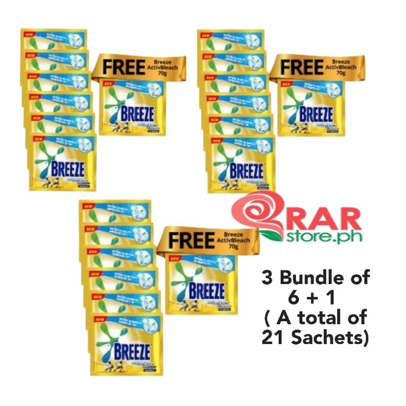 BREEZE POWDER Twinpack 3 Bundle of 6 + 1 Free ( Total of 21 Sachets ...