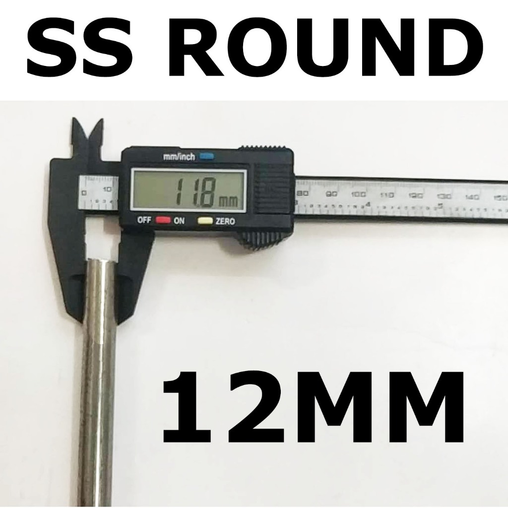 STAINLESS ROUND BAR 12MM X 1/2 METER LONG STAINLESS STEEL === SS ROUND ...