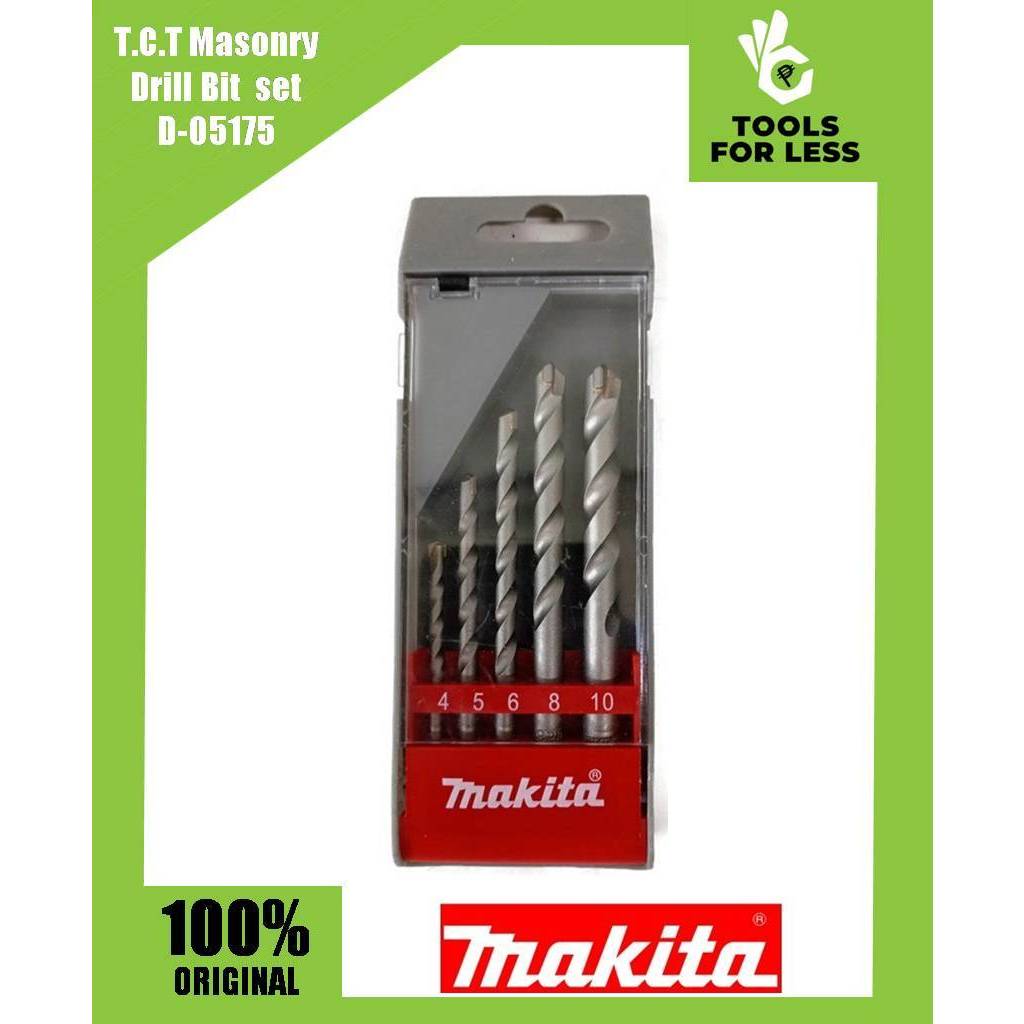 Makita Tungsten Carbide Tipped (TCT) Masonry Drill Bit Set 5pcs (D ...