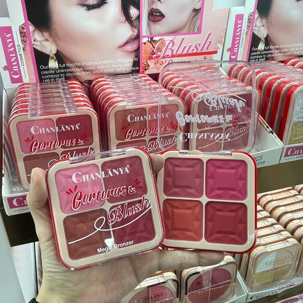 CHANLANYA Bronzer 4 Color Eyeshadow & Powder Blusher Palette (Color ...