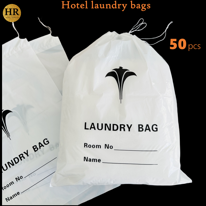 50pcs Drawstring Laundry bag wash bag for hotel resort travel | Shopee ...