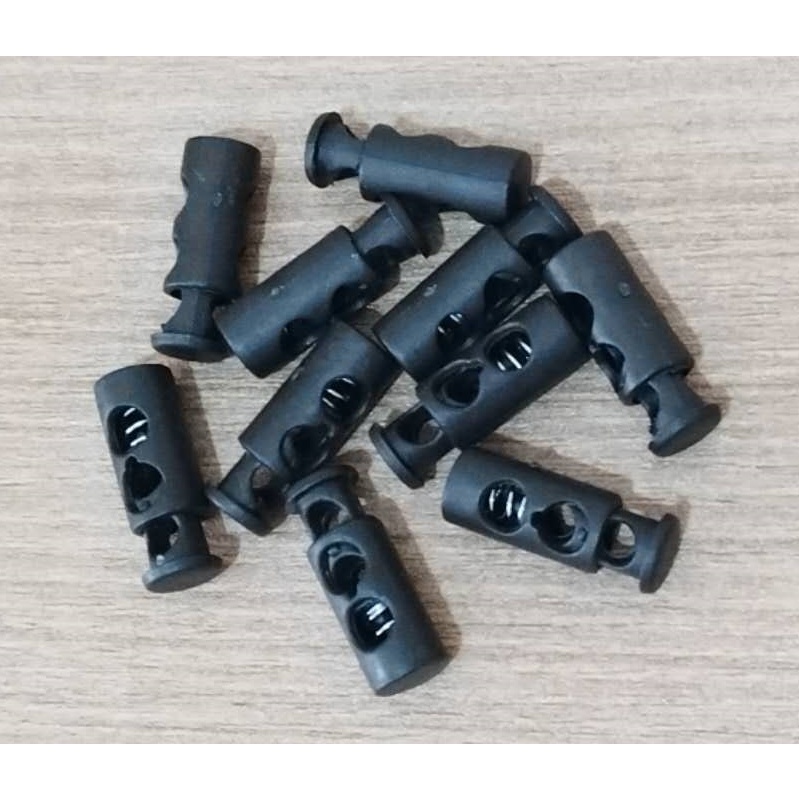 10 Pcs 2 Types Circle and Oval Shape Metal Spring Rope Stopper Lock ...