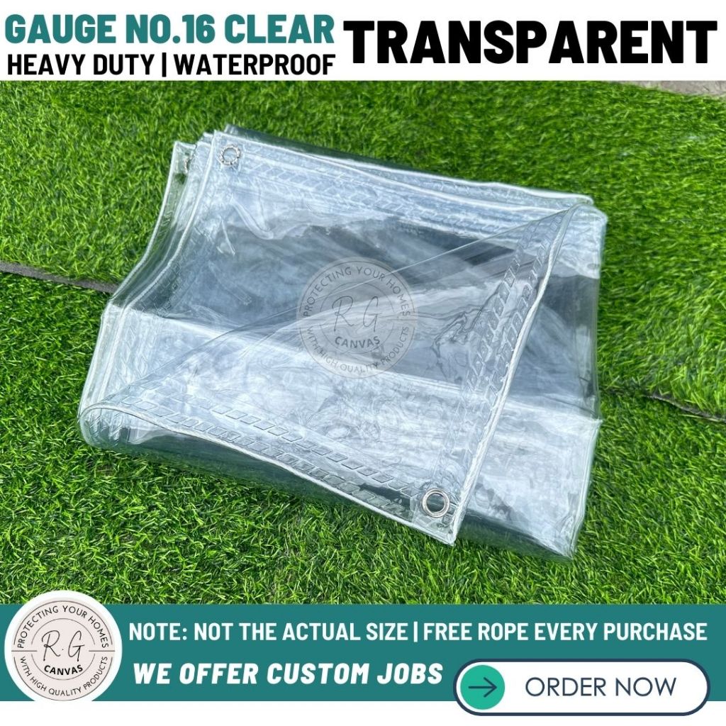 TRANSPARENT TRAPAL GAUGE NO. 16 0.4 MM THICK HEAVY DUTY TARP LONA TOLDA ...