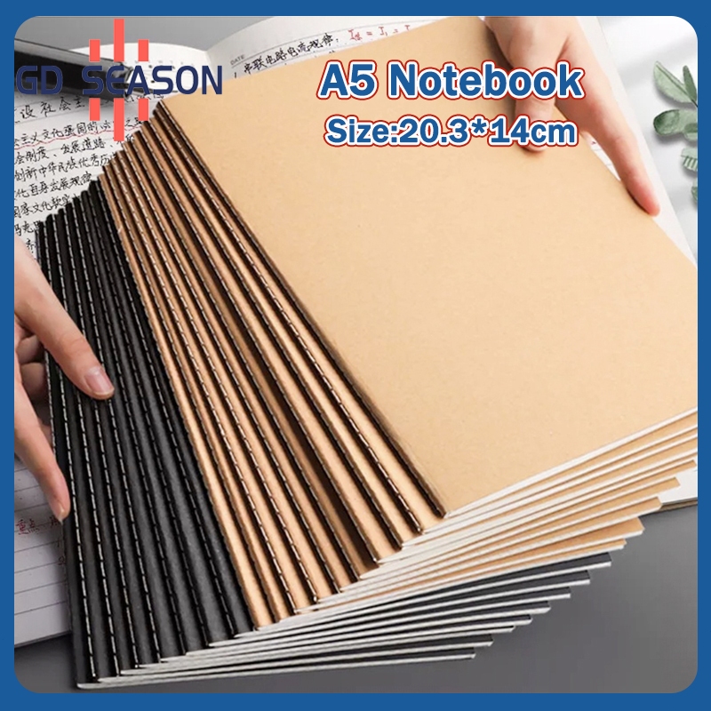 A5 Notebook 36 Sheets Black/Khaki Notebook Office School Supplies ...