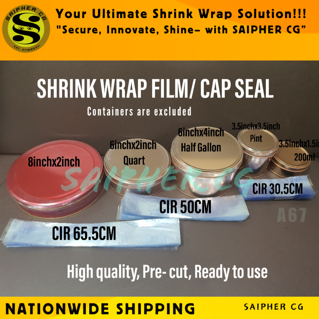 Pre Cut PVC Shrink Wrap Plastic Sealer Tape for Bottle Container Tin ...