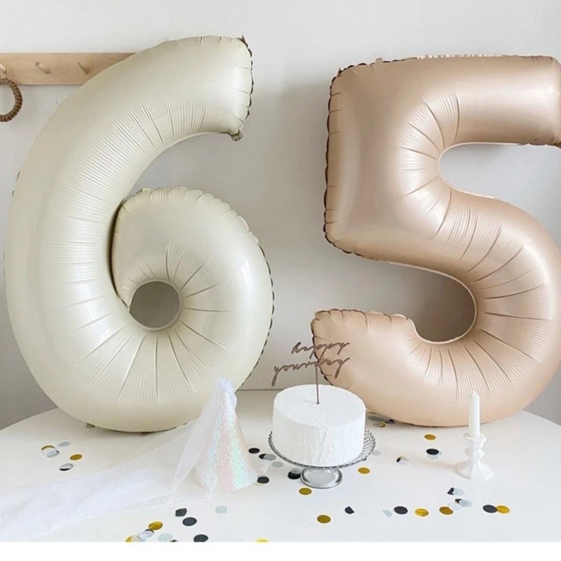 40inch ins Cream Caramel Rainbow star color Number 0-9 Foil Balloon ...